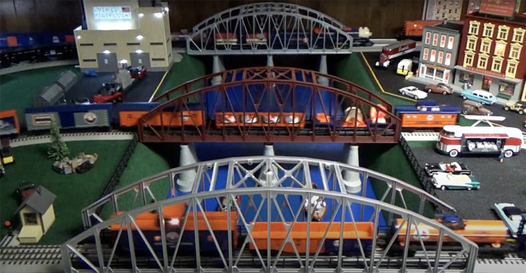 Classic Lionel orange and blue on a high-rail layout | Classic Toy ...