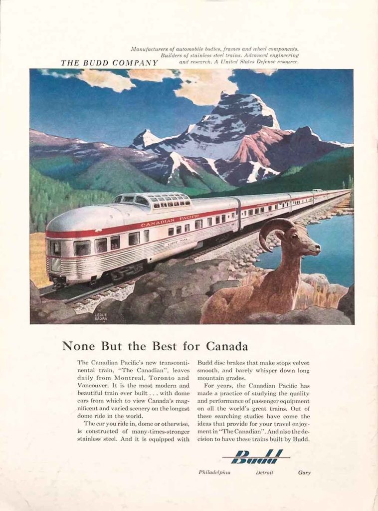 Prominent Budd-built passengers trains, excluding Zephyrs - Trains