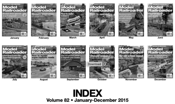 Model Railroader magazine index for 2015 - Trains