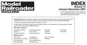 Model Railroader magazine index for 2007 - Trains