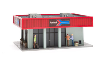 O gauge Amtrak station by Menards - Trains
