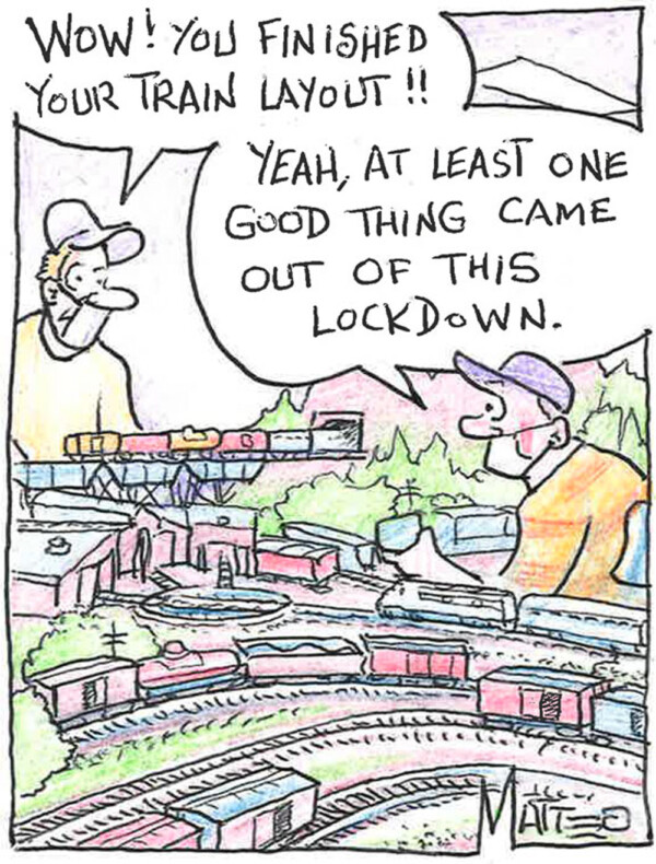 Model railroad humor: Lockdown - Trains