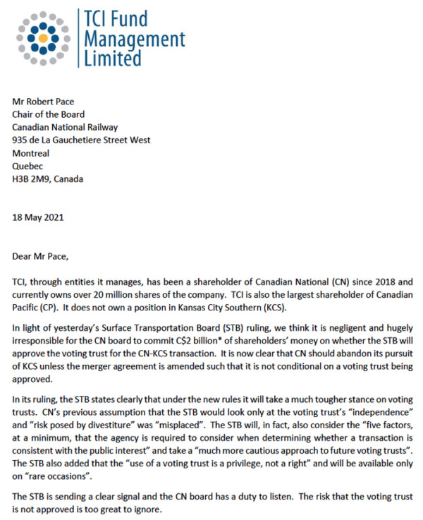 Major CN investor urges railway to drop KCS bid, citing regulatory risk ...