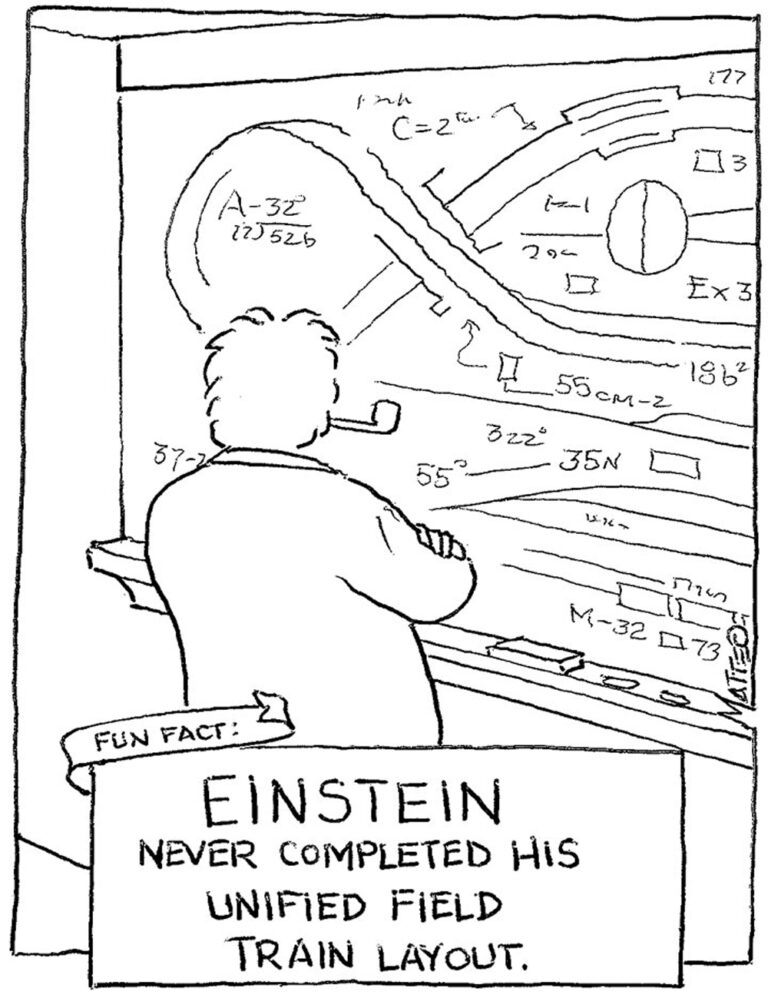 Model railroad humor: Einstein - Trains