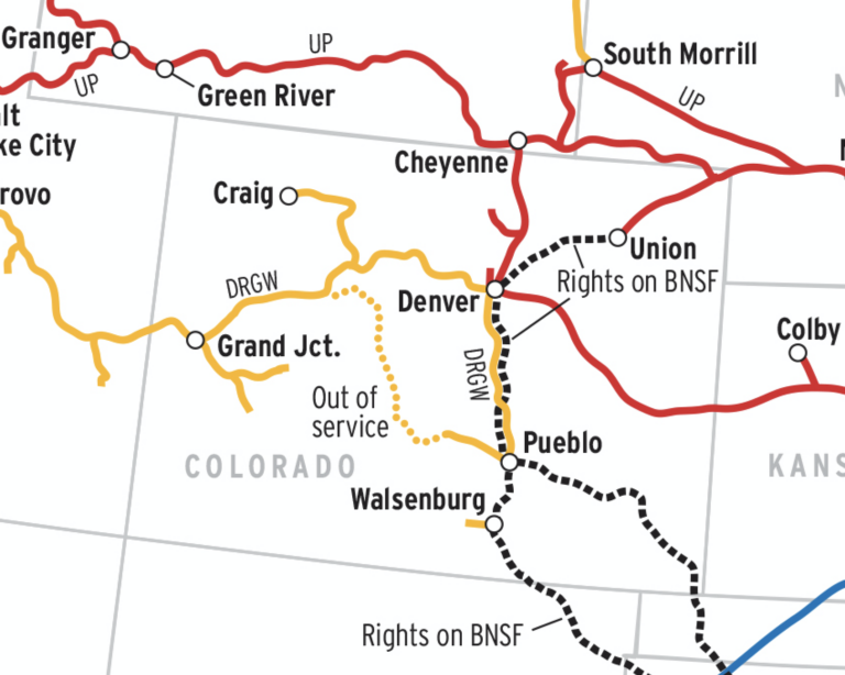 Union Pacific Railroad map: 2013 routes and major cities - Trains