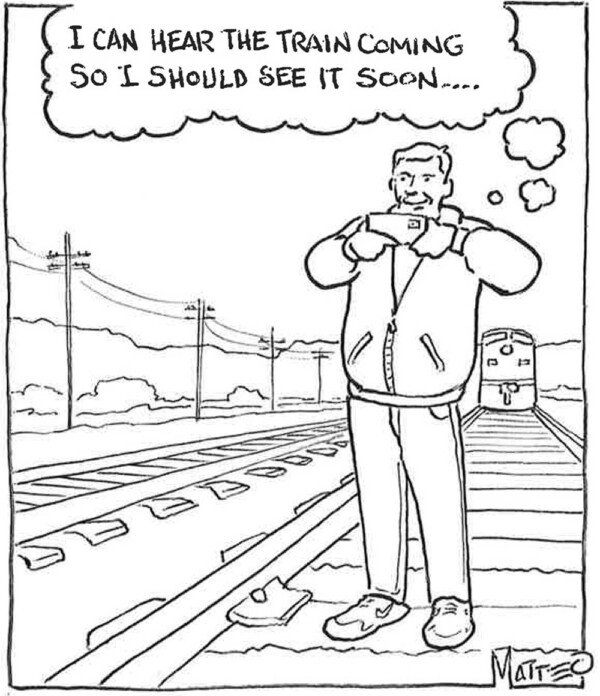 Model railroad humor: Behind you! - Trains