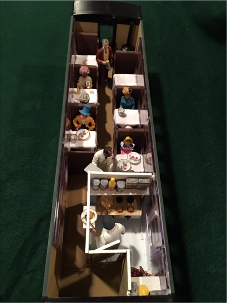 Convert a large-scale LGB passenger car into a dining car - Trains