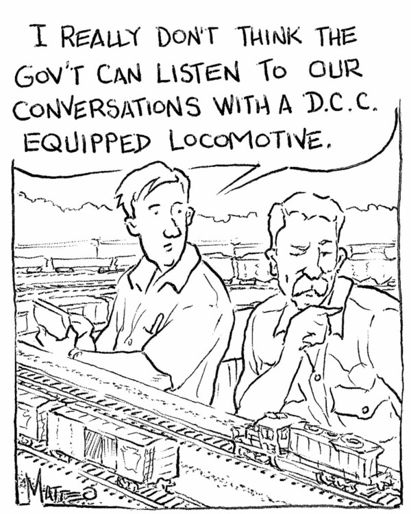 Model railroad humor: Listening in - Trains