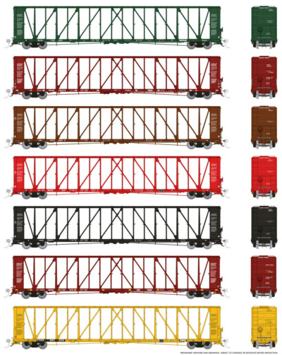 National Steel Car 73-foot center-beam bulkhead flatcars from Rapido ...