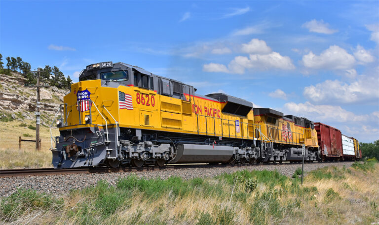 News photo: First EMD in new UP paint scheme - Trains