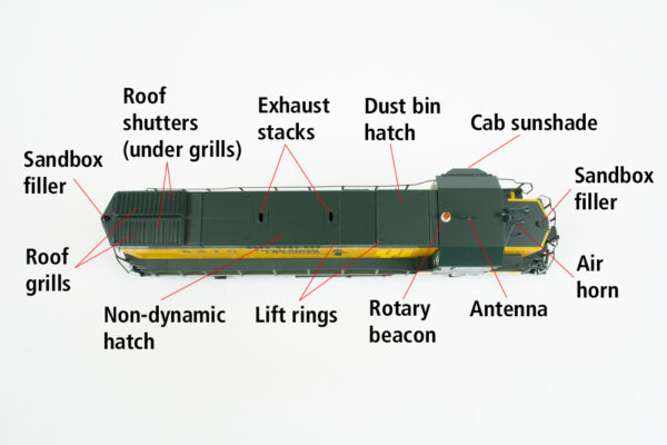 Parts of an Electro-Motive Division GP15-1 diesel locomotive - Trains