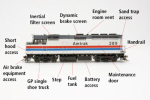 Parts of an Electro-Motive Division F40PH diesel locomotive - Trains