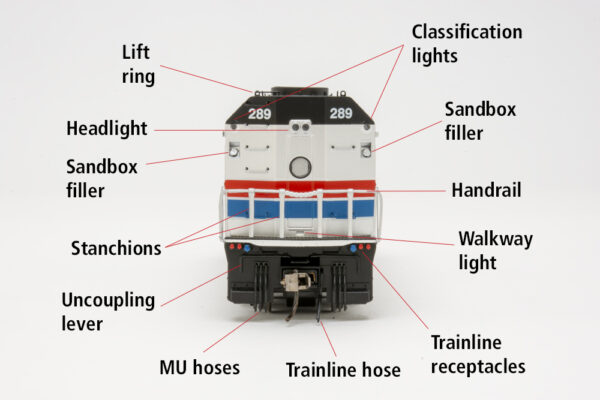 Parts of an Electro-Motive Division F40PH diesel locomotive - Trains