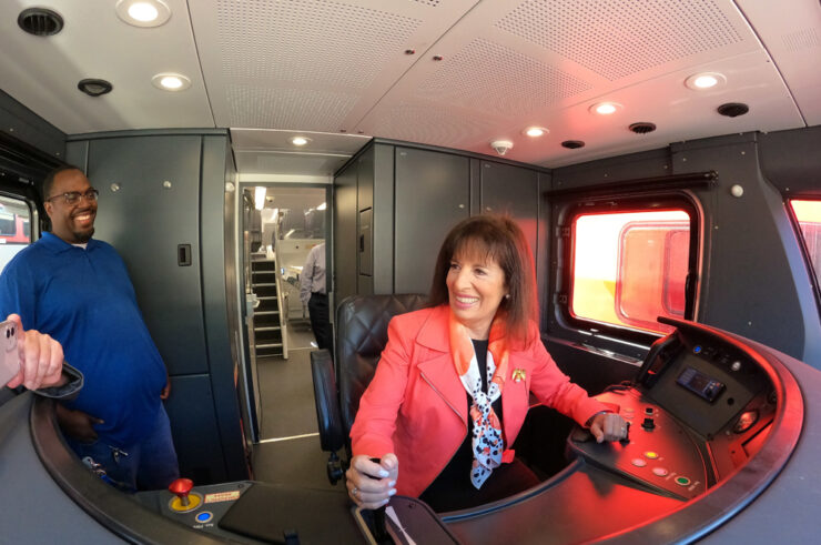 News photos: Public gets first look at Caltrain’s new electric ...