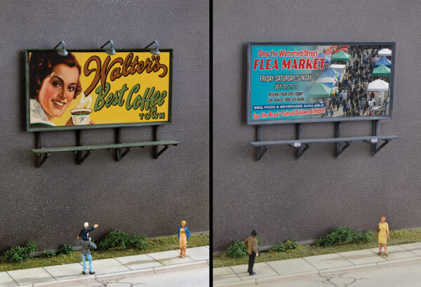 Wall-mounted billboard three-pack from Wm. K. Walthers Inc. - Trains
