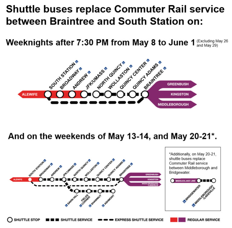 MBTA to replace commuter rail with buses on three lines from South ...
