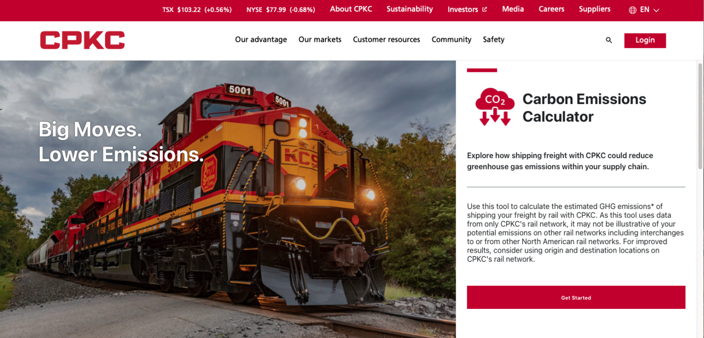 CPKC launches new carbon emissions calculator for its network - Trains