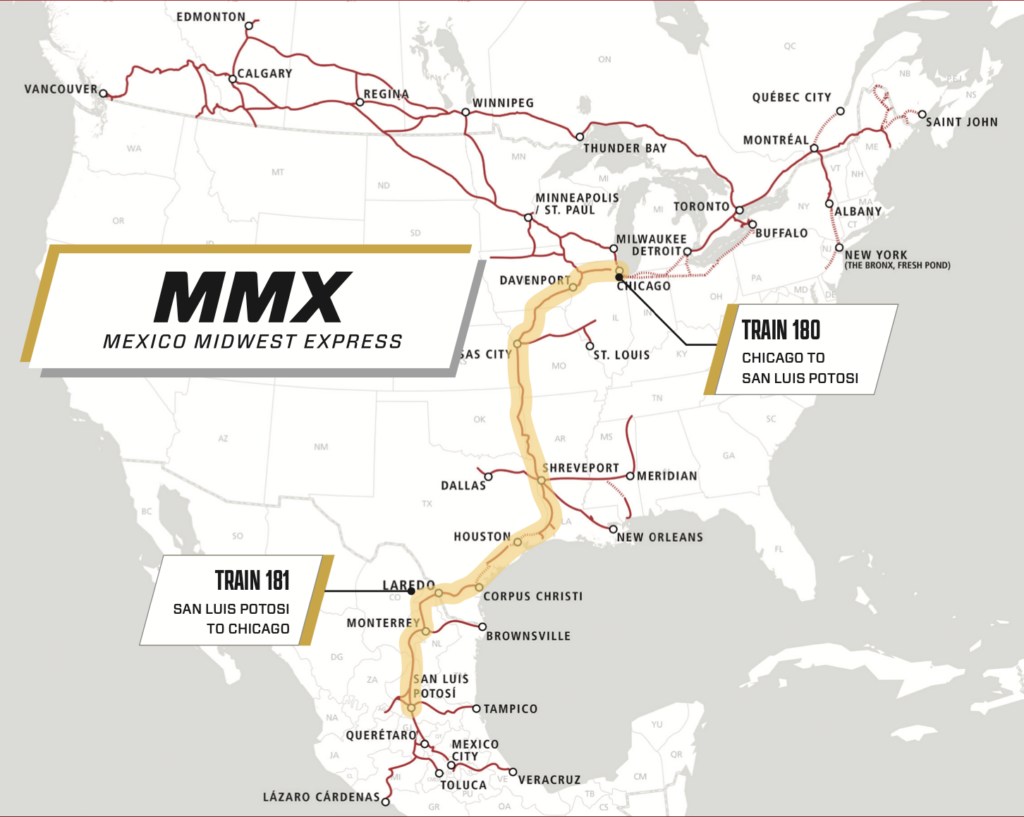 CPKC touts its premium cross-border intermodal service linking Chicago and Mexico - Trains