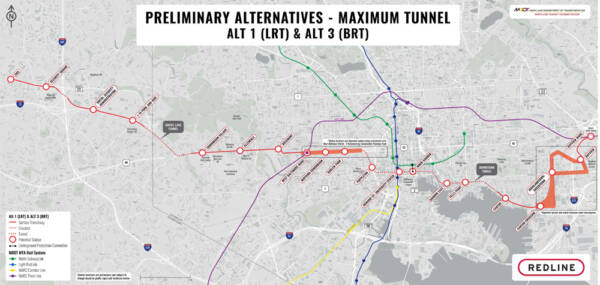 Maryland officials offer new route options for Baltimore Red Line ...