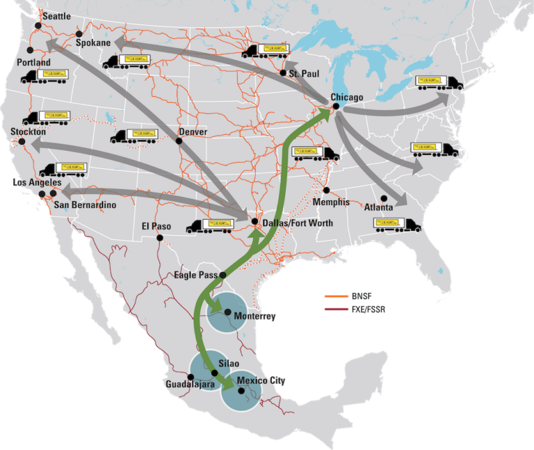 BNSF and J.B. Hunt to shift Mexico cross-border intermodal service to Ferromex via Eagle Pass ...