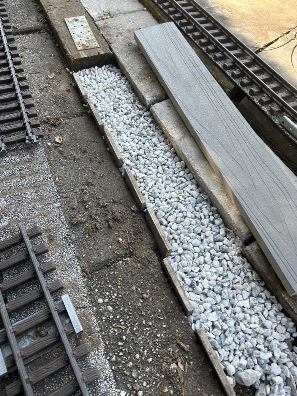 Replacing roadbed on my garden railway - Trains