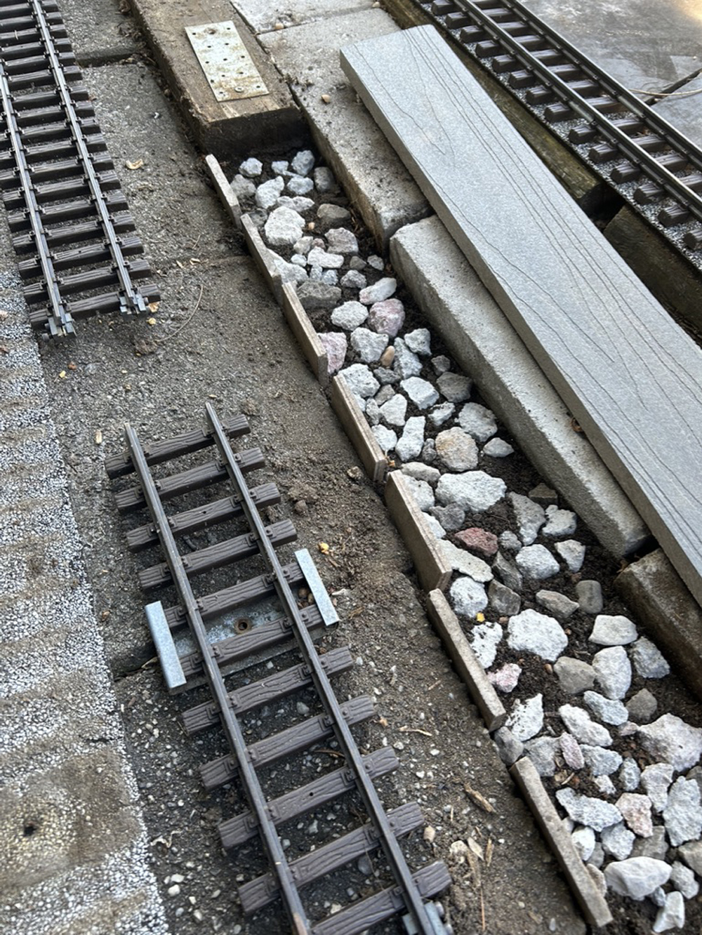 Replacing roadbed on my garden railway - Trains