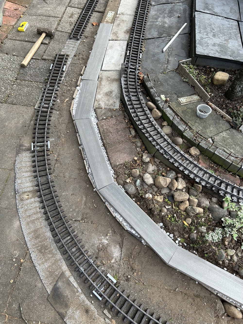 Replacing roadbed on my garden railway - Trains