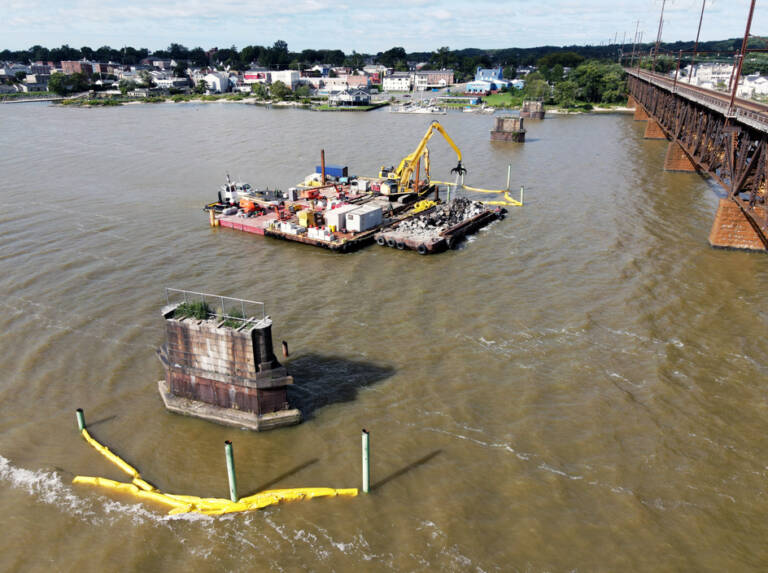 Removal of old bridge piers completed at site of Amtrak’s new ...