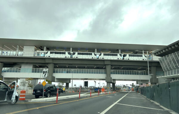 Light rail station serving LA airport opens - Trains